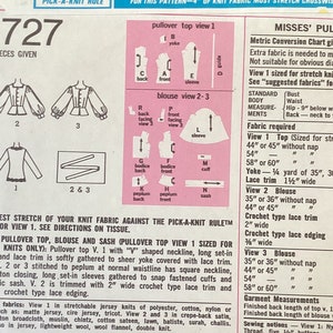 Vintage Simplicity 6727 Sewing Pattern, Peasant Blouse, Pullover Top ...