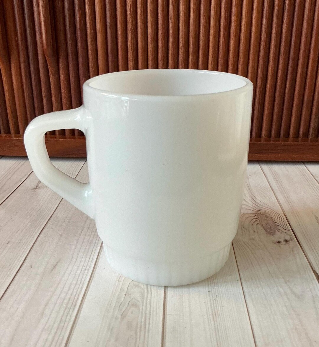Vintage Kitchen, Fire King Coffee Cup, Anchor Hocking, White Coffee Mug ...