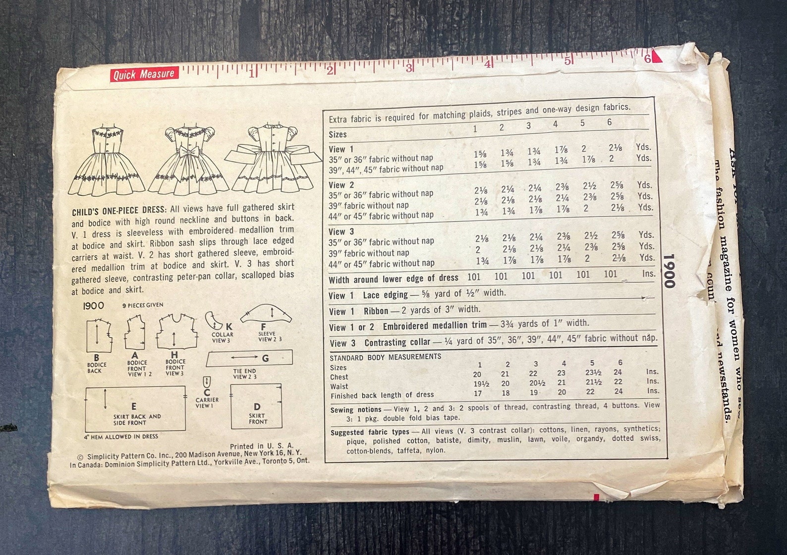 Vintage Simplicity 1900 Sewing Pattern Party Dress Flower | Etsy