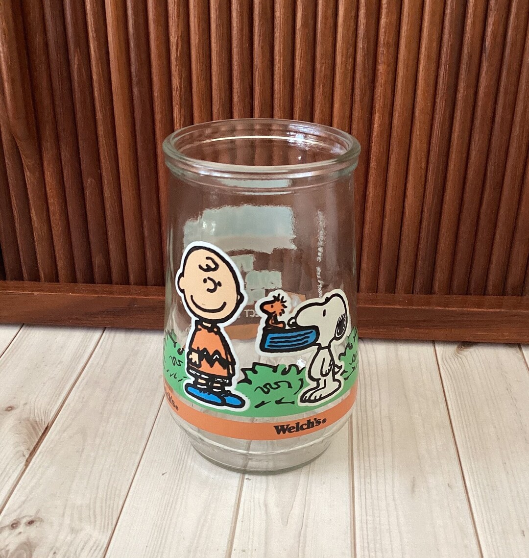 Vintage Welchs Peanuts Jelly Glass, Snoopy, Woodstock, Charlie Brown ...