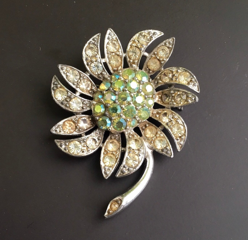 Vintage Flower Brooch Sarah Coventry Mint Green Floral Pin - Etsy