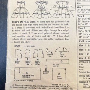 Vintage Simplicity 1900 Sewing Pattern Party Dress Flower | Etsy