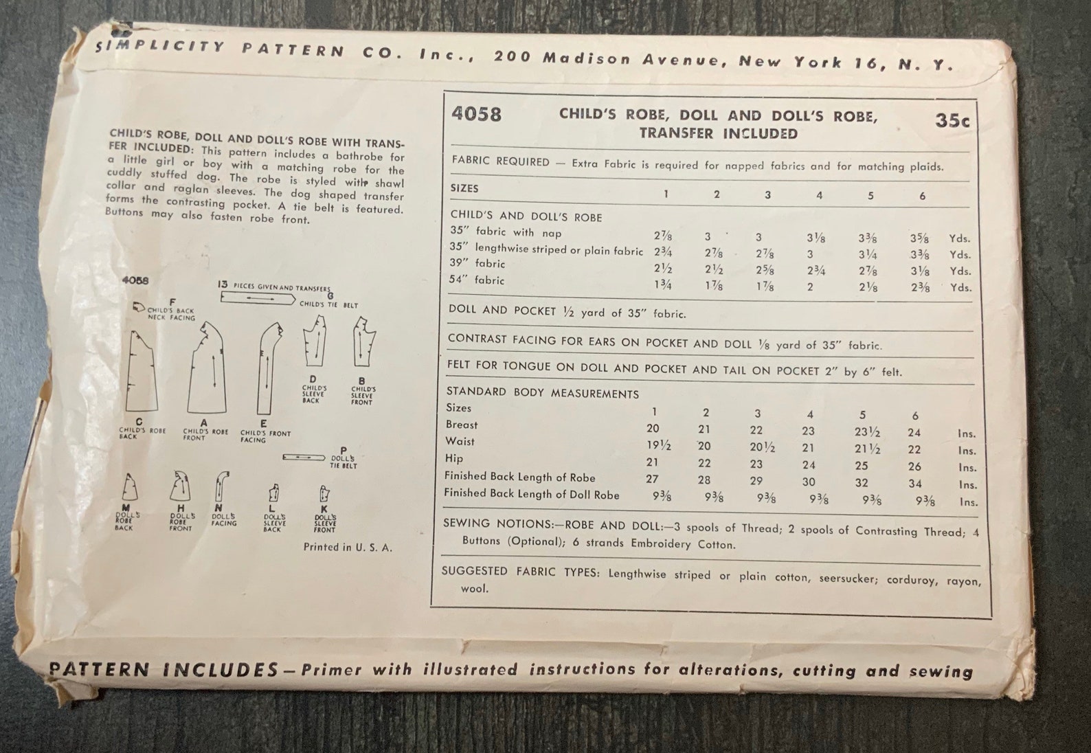 UNCUT Vintage Simplicity 4058 Sewing Pattern Boys Girls Long - Etsy