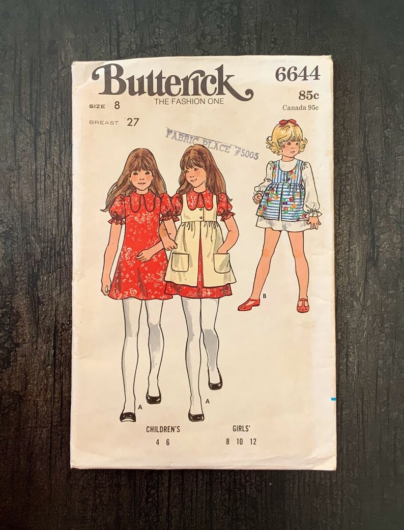 Vintage Butterick 6644 Sewing Pattern UNCUT Girls Dress - Etsy
