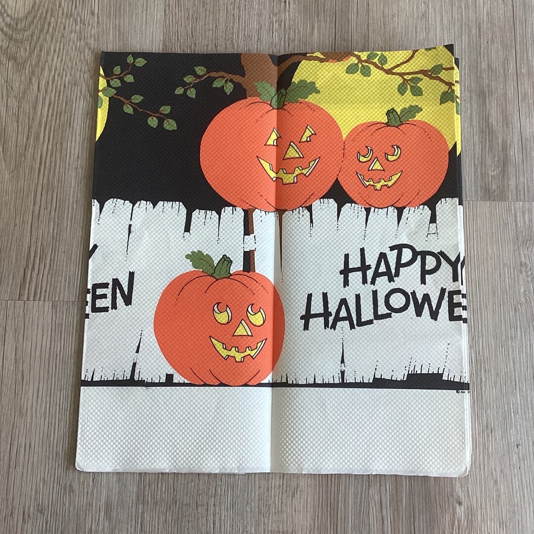 Vintage Halloween, Jack O Lantern Paper Tablecloth, JOL, Table Covering ...