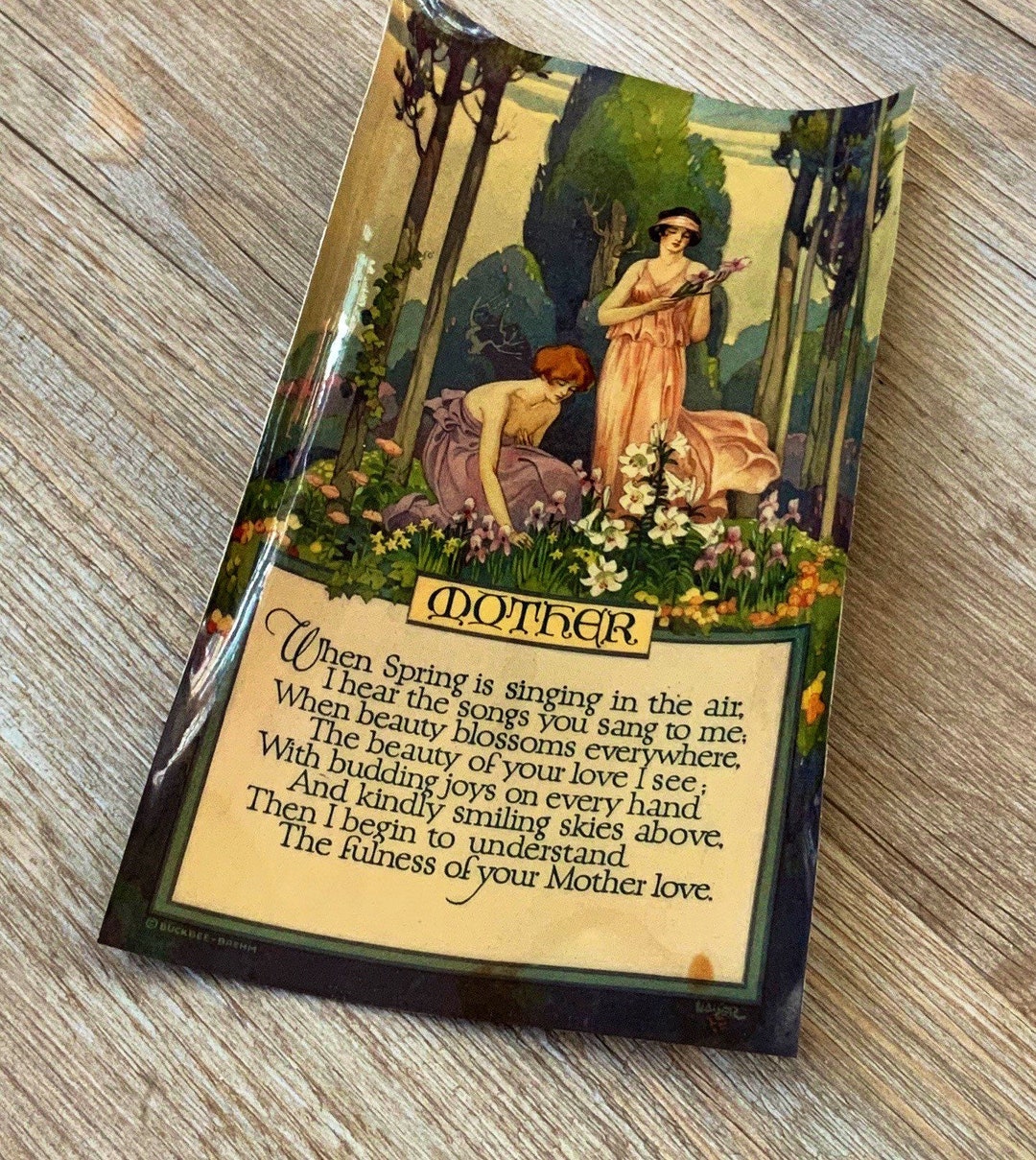 Vintage Buckbee Brehm Mother Print, Art Deco, Floral Litho Print ...