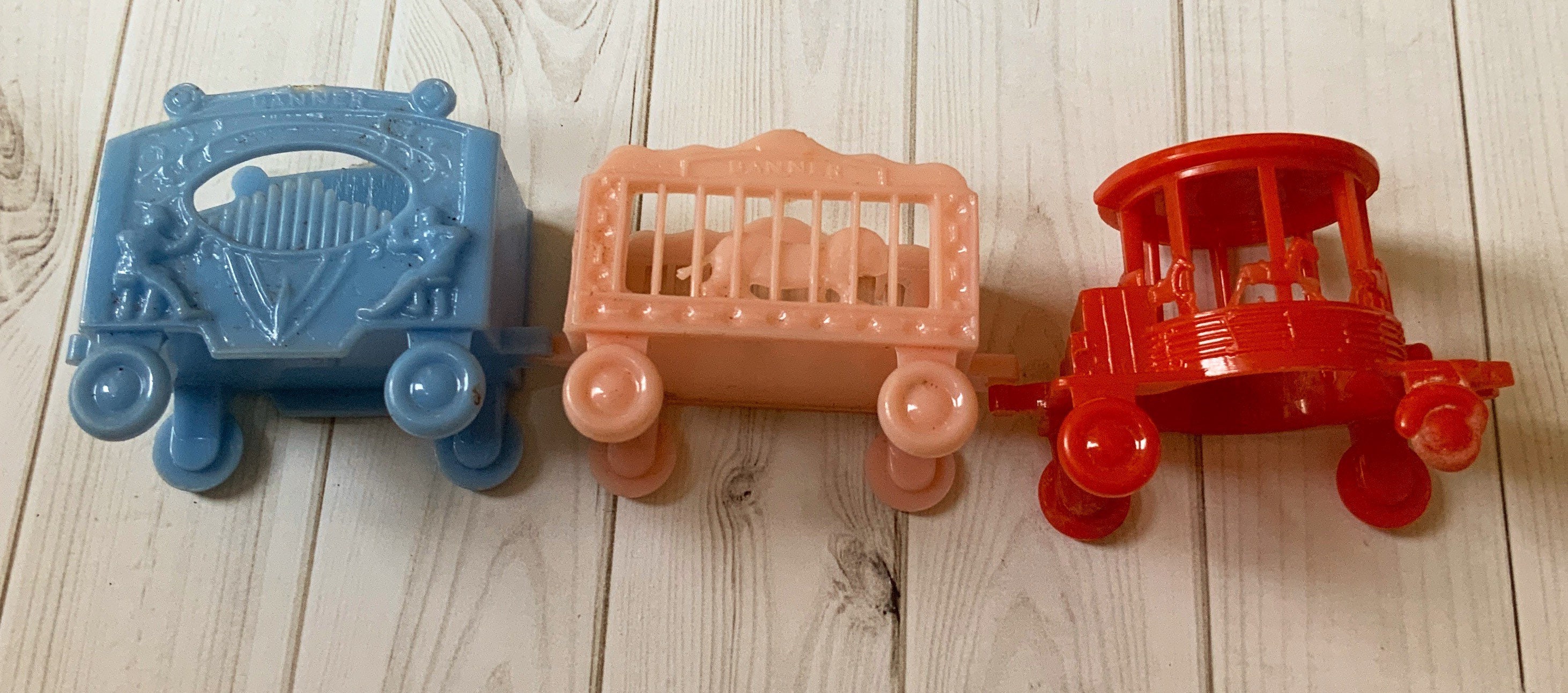 Vintage Banner Circus Train Animal Carts Hard Plastic | Etsy