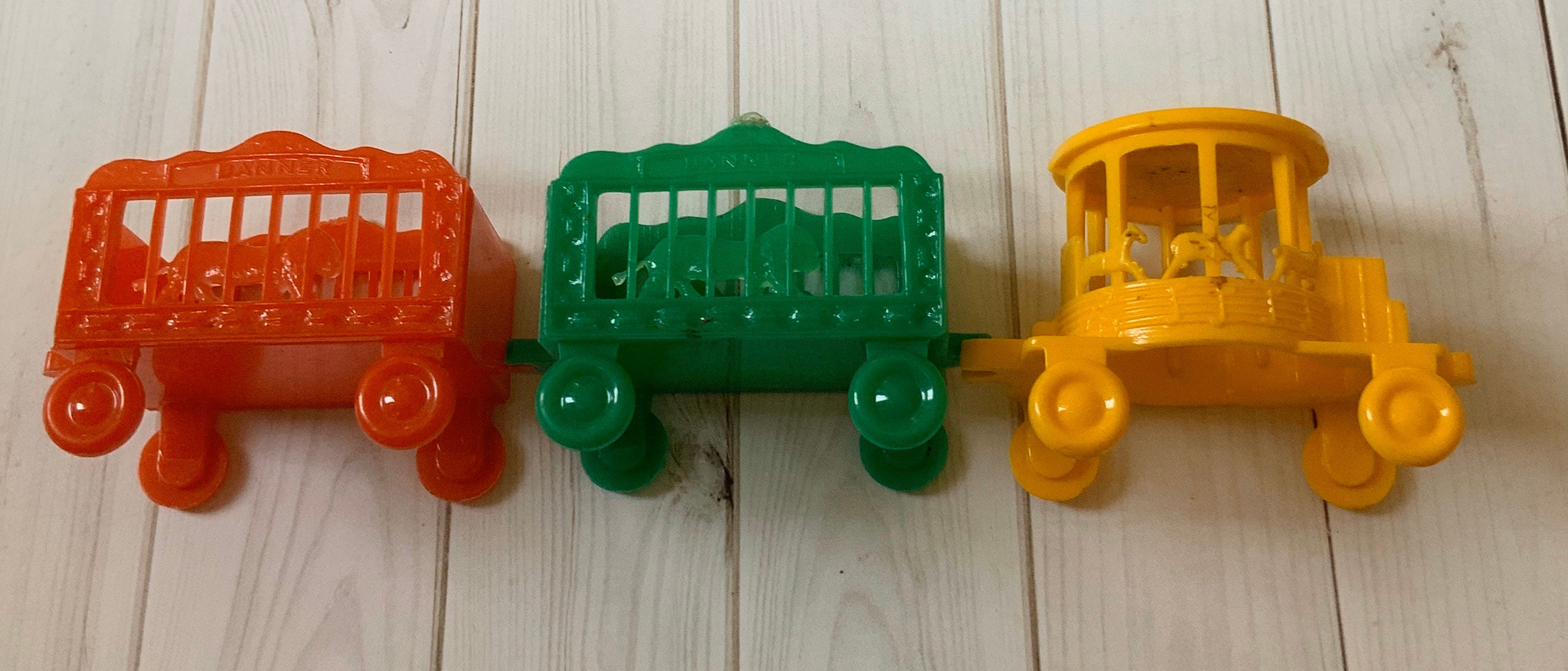 Vintage Banner Circus Train Animal Carts Hard Plastic | Etsy