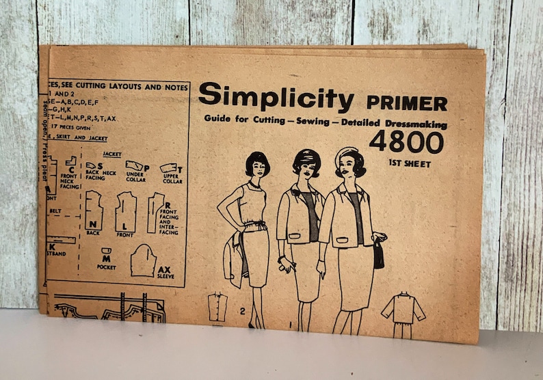 Vintage Simplicity 4800 Sewing Pattern Size 12 Misses Suit | Etsy