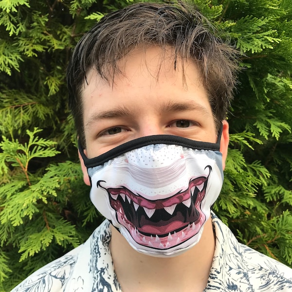 Shark Face Mask - Etsy
