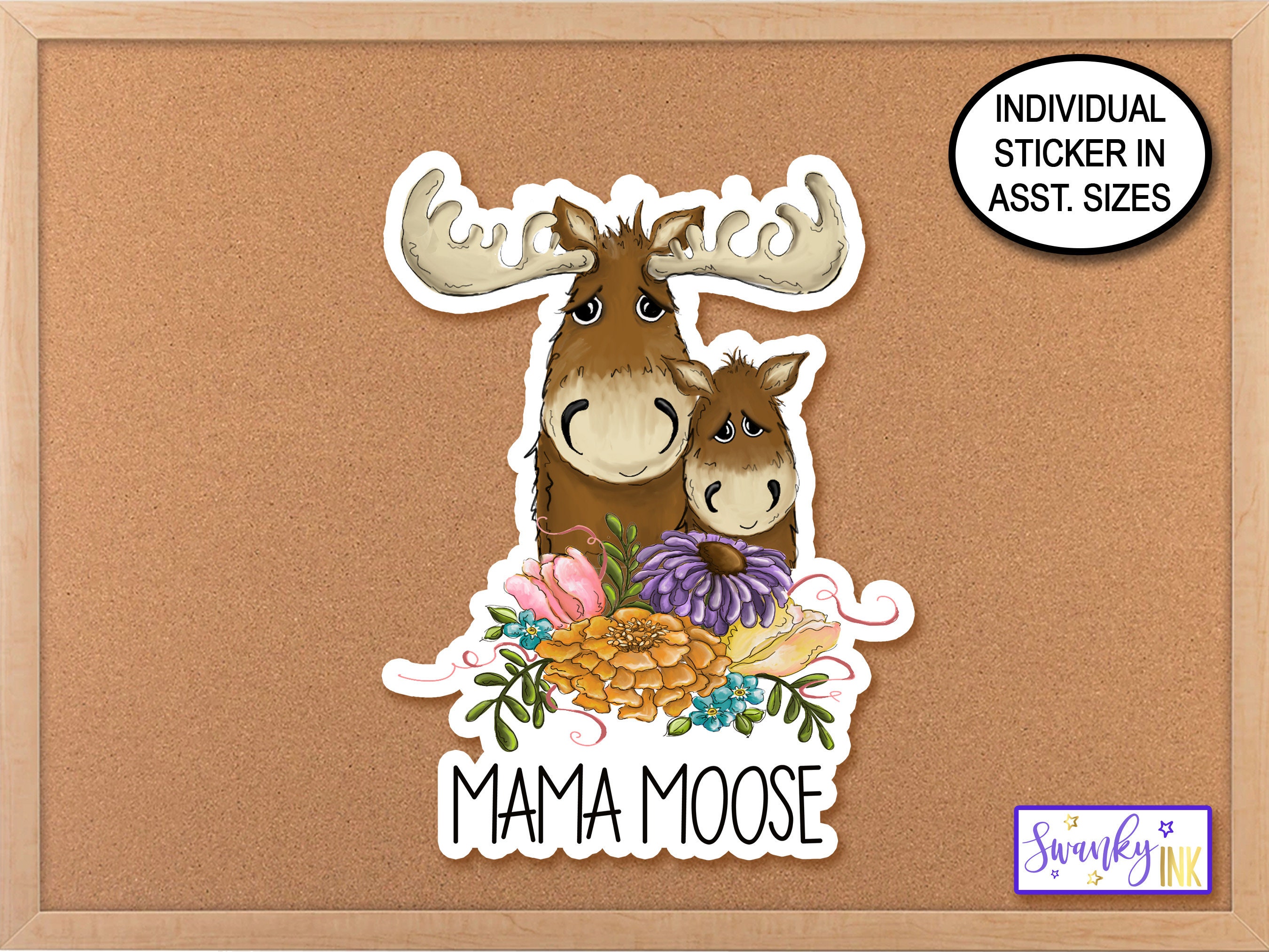 Mama Moose Camping Sticker Decal, Water Bottle Sticker, Planner Sticker ...
