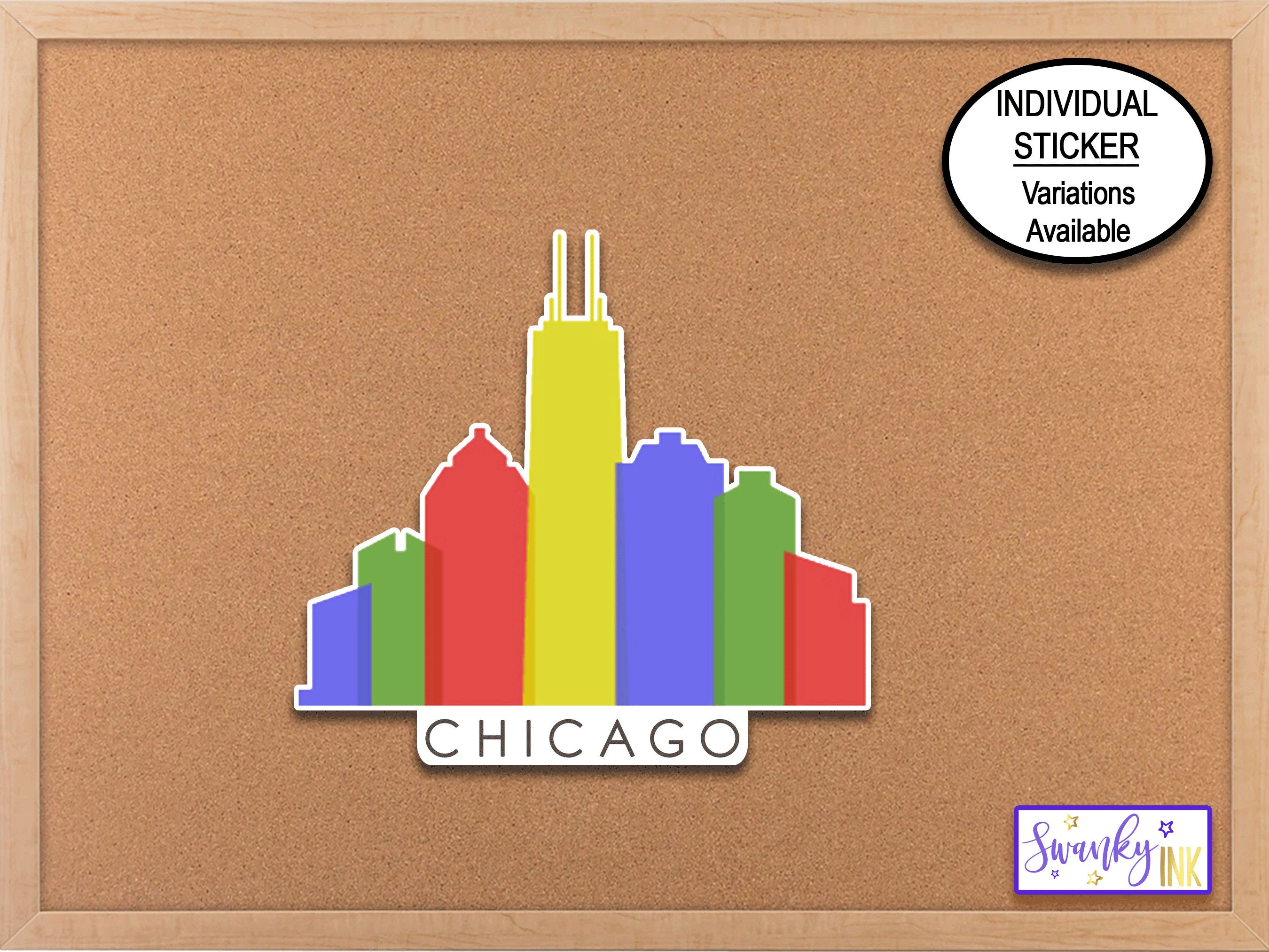 Chicago Skyline Vinyl Decal Sticker Phone Sticker Journal - Etsy