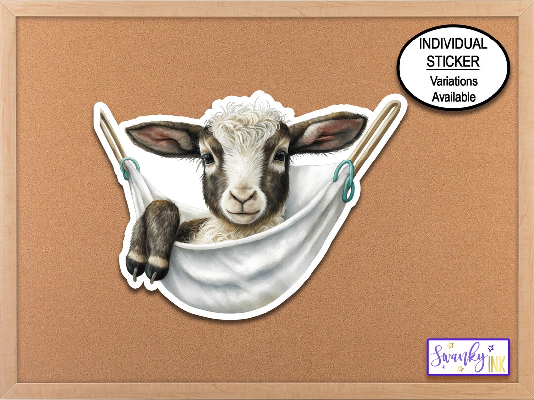 Goat in Hammock Sticker, Water Bottle Sticker, Journal Stickers, Laptop ...