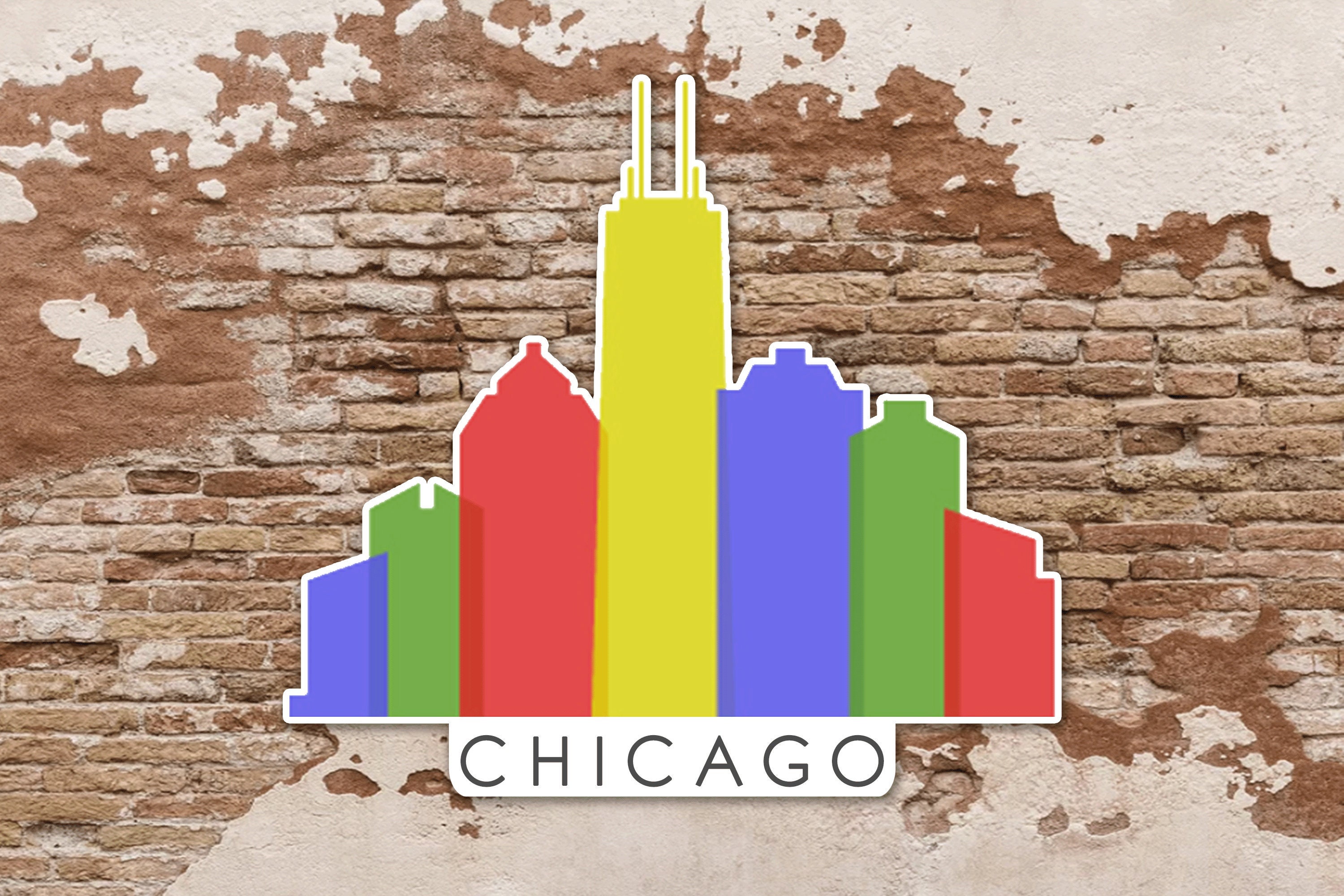 Chicago Skyline Vinyl Decal Sticker Phone Sticker Journal - Etsy
