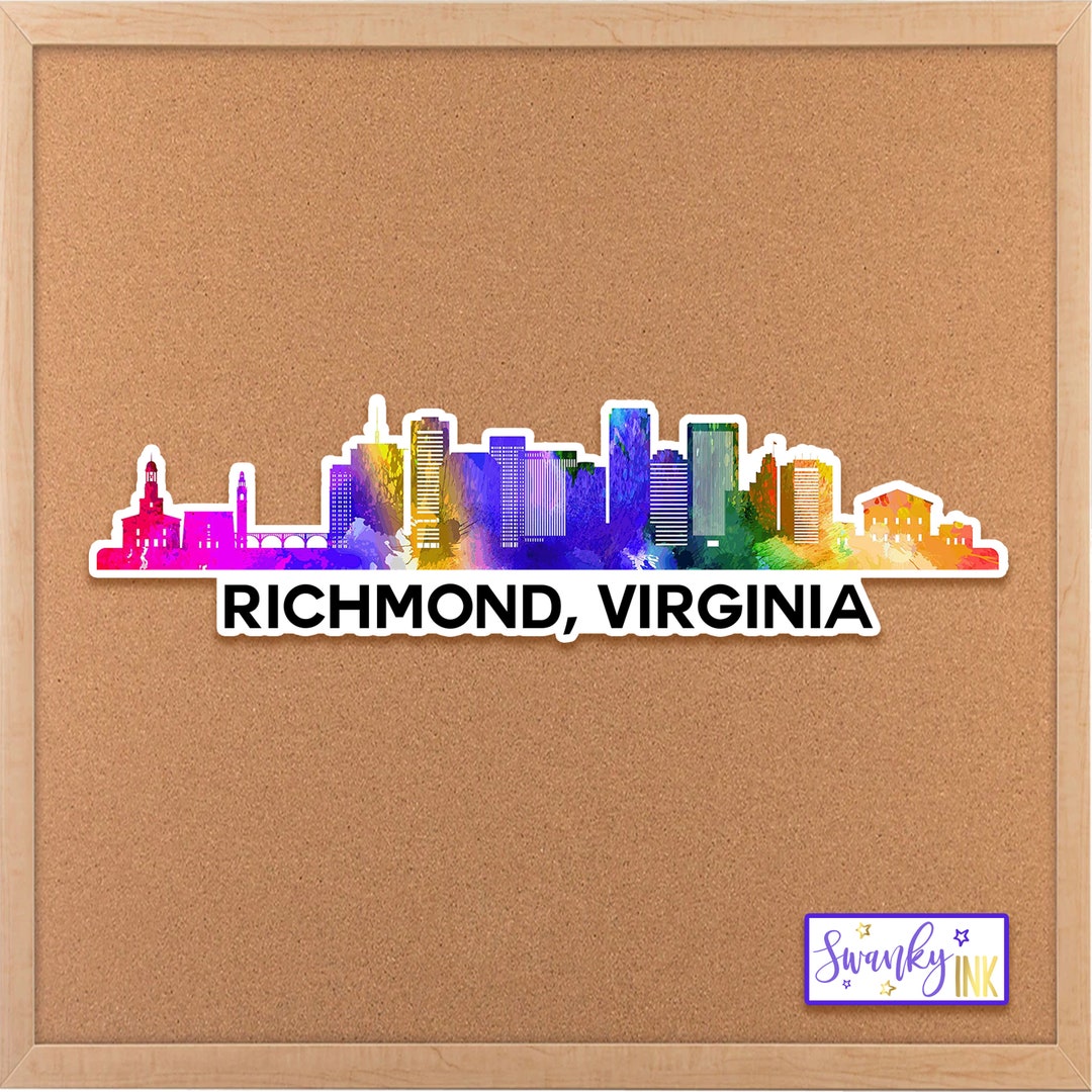 Richmond Virginia Skyline Vinyl Sticker, Phone Sticker, Welcome Bag ...