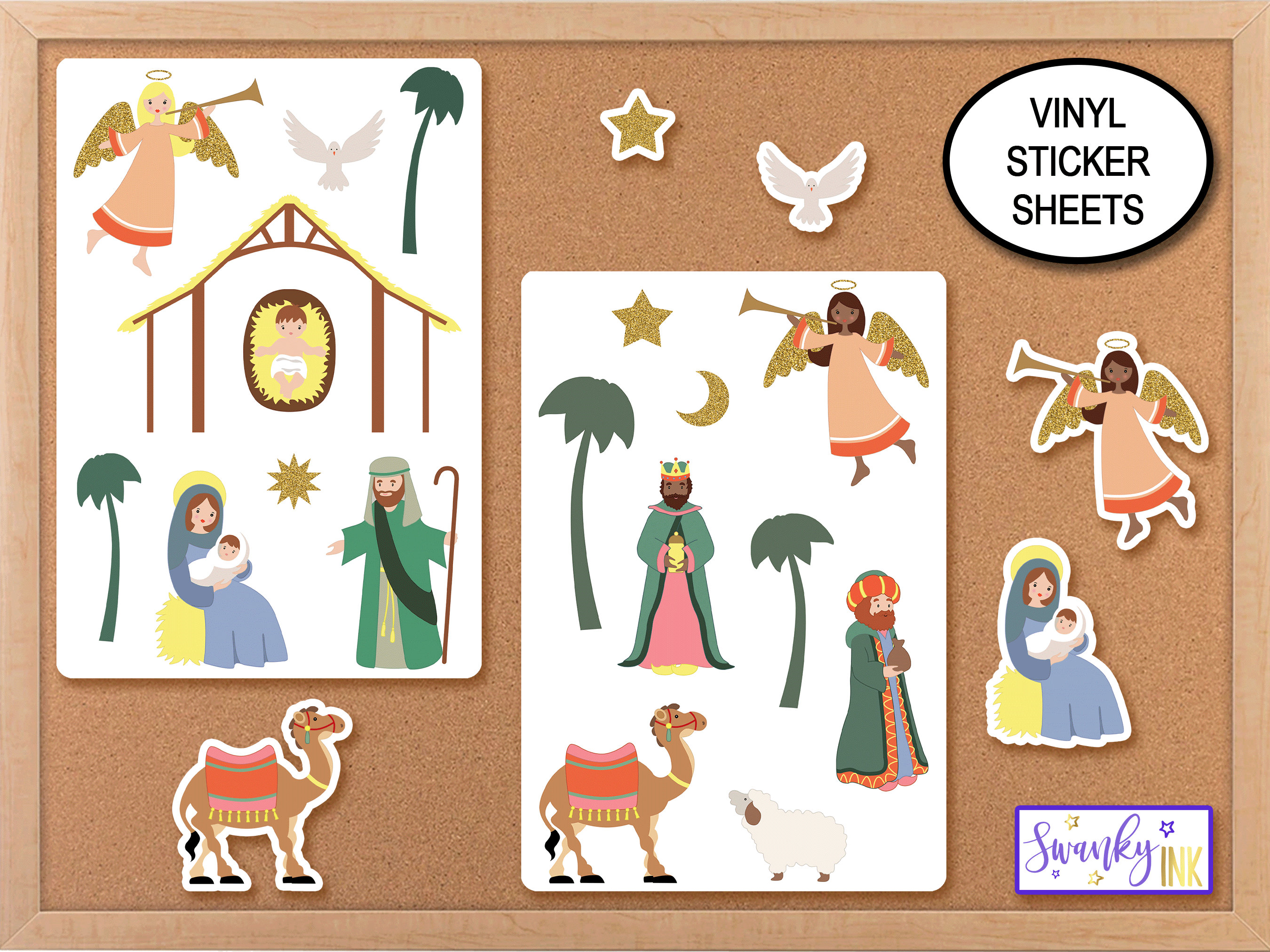 Christmas Nativity Scene, Nativity Sticker Sheets, Winter Stickers ...