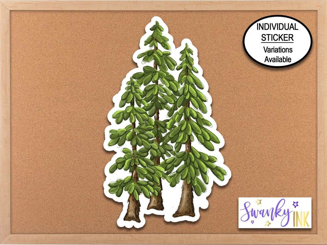 Pine Tree Camping Sticker, Water Bottle Sticker, Outdoors Stickers ...
