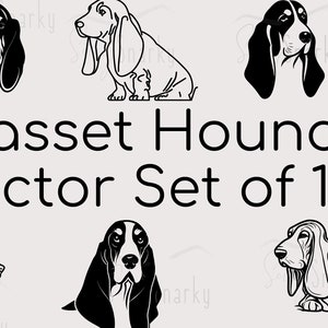 Basset Hound Graphics Set - SVG PNG - Digital Download - Dog Puppy ...