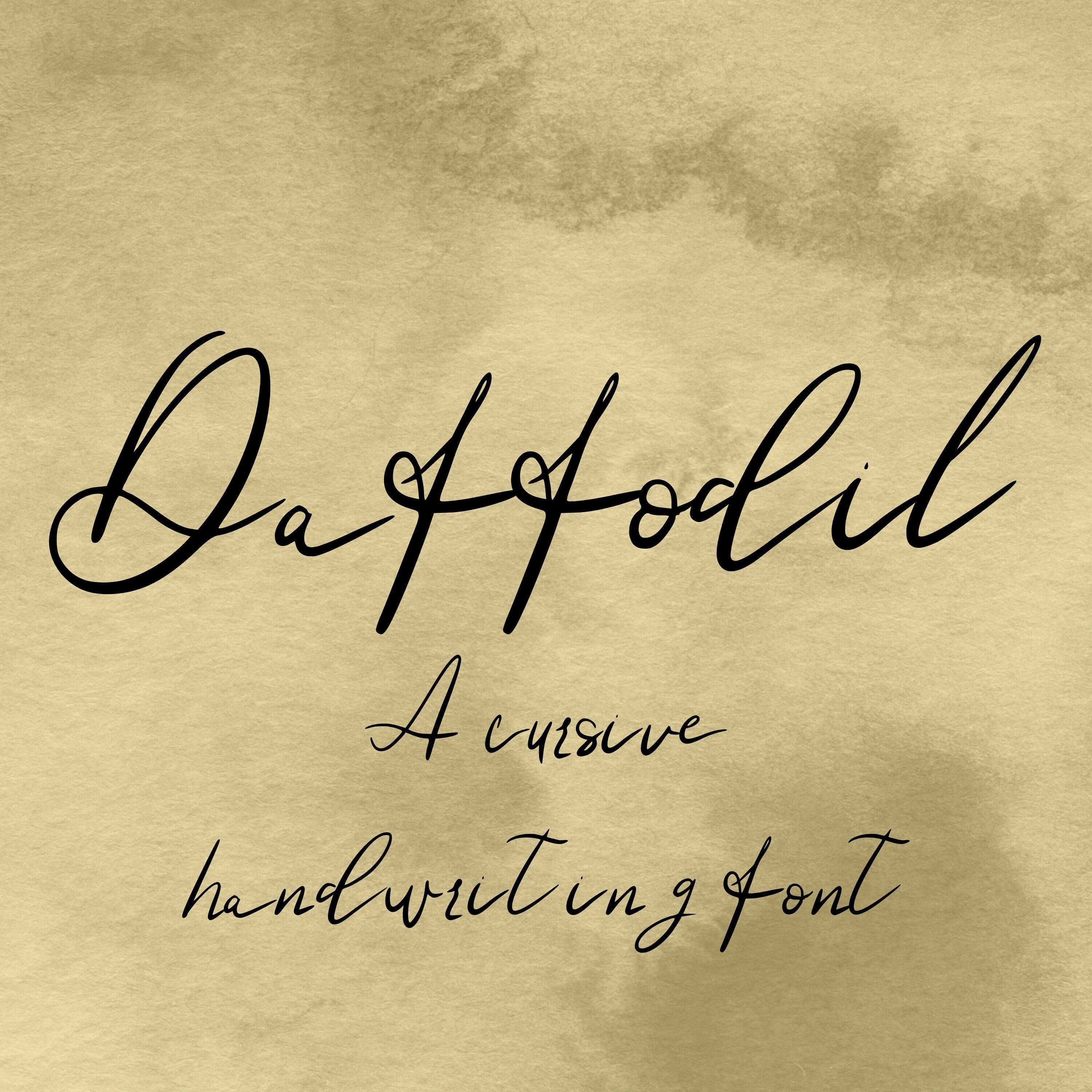 Daffodil Cursive Handwriting Font Oft Ttf - Etsy