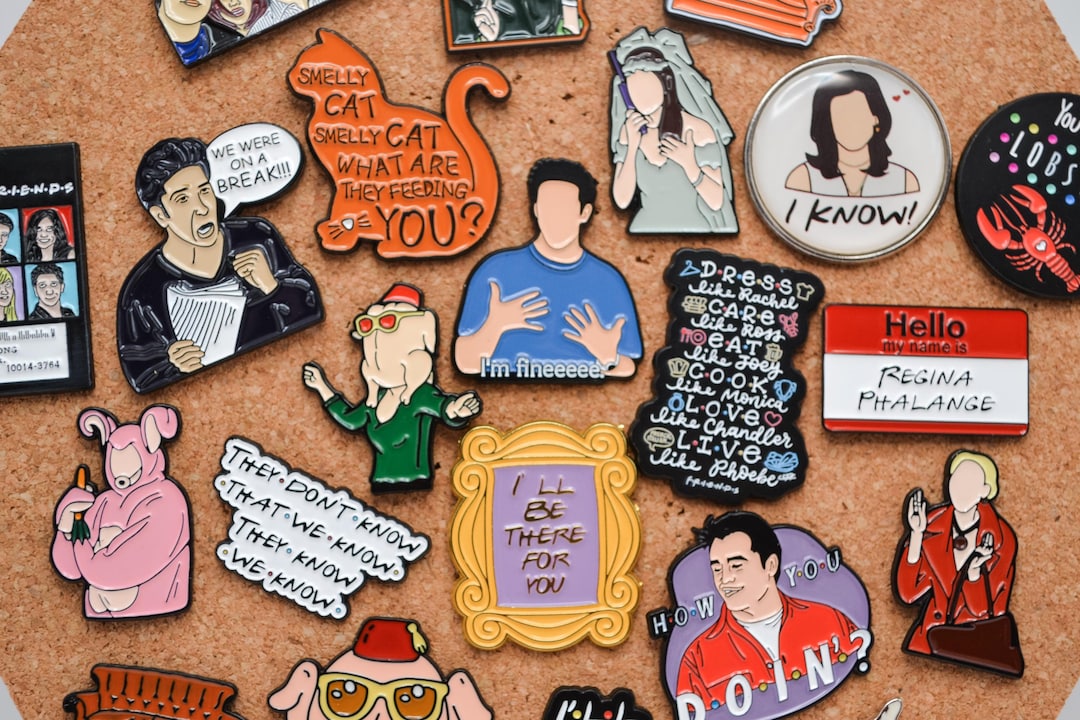 Friends Brooch Pins - Phoebe Chandler Joey Monica Rachel Ross Jewelry ...