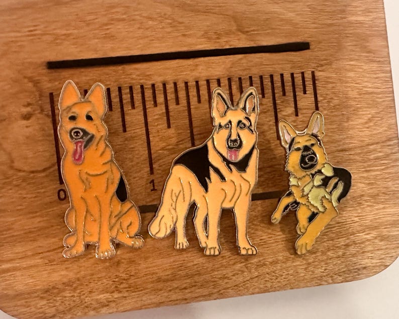 German Shepherd Enamel Brooch Pin - Puppy Dog Metal Jewelry GSD - Etsy
