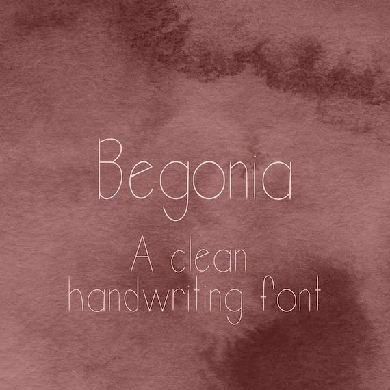 Begonia Font Begonia Font Bold Ttf Otf - Etsy