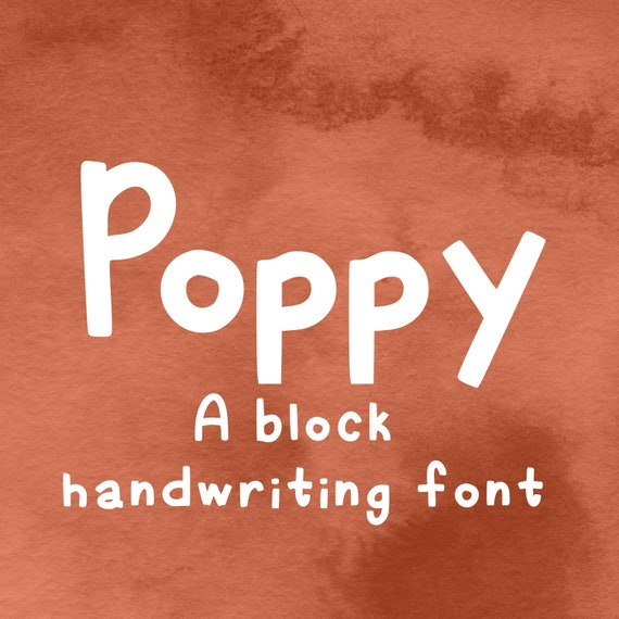 Poppy Block Handwriting Font Ttf Otf - Etsy UK