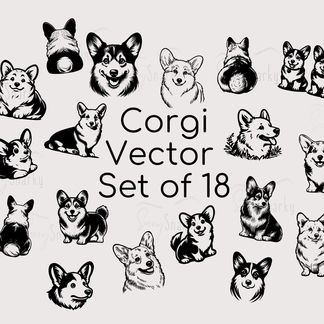 Corgi Graphics Set - SVG PNG - Digital Download - Dog Puppy Cricut ...