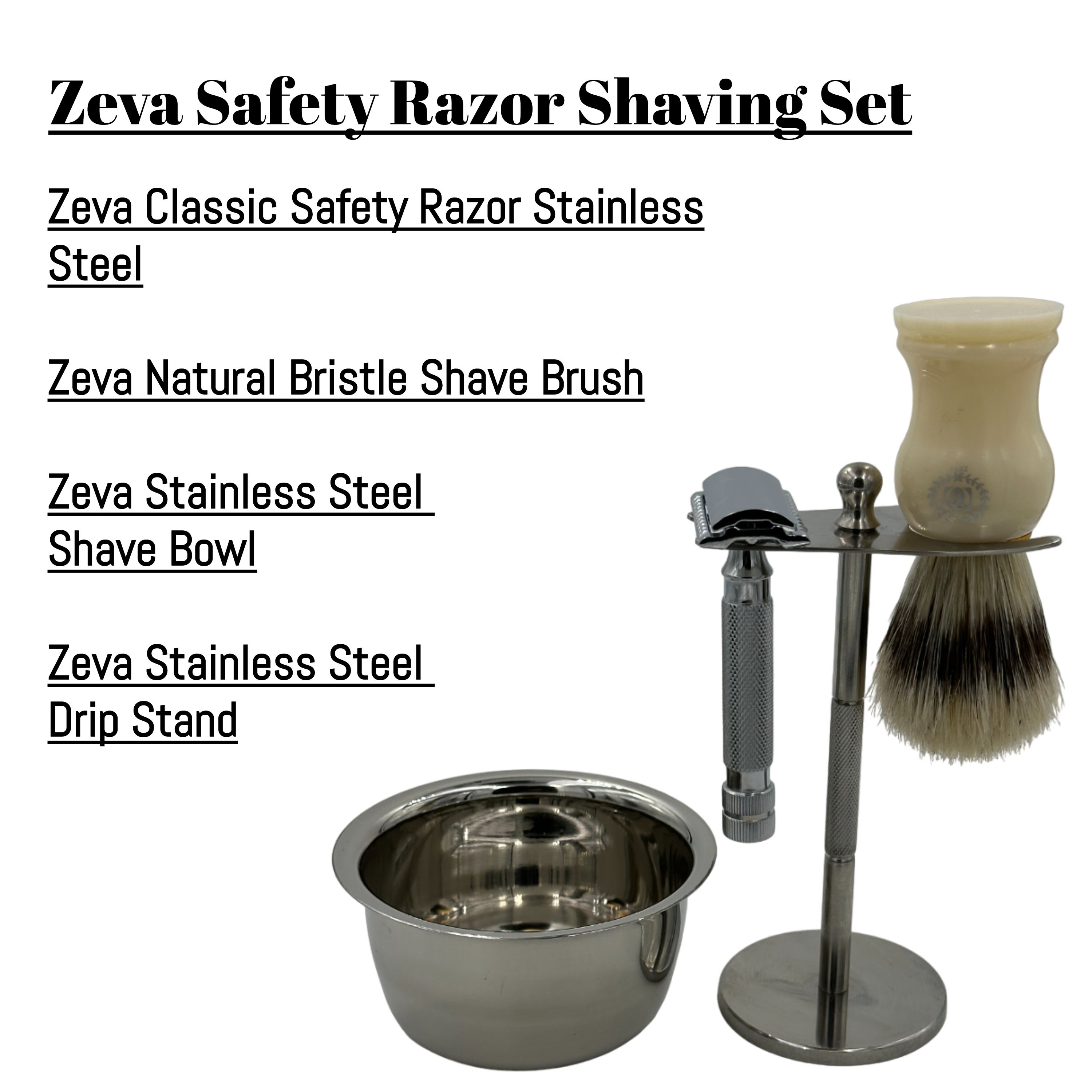 Shaving Kit for Men Wet Shave - Safety Razor With 10 Blade, Badger ...