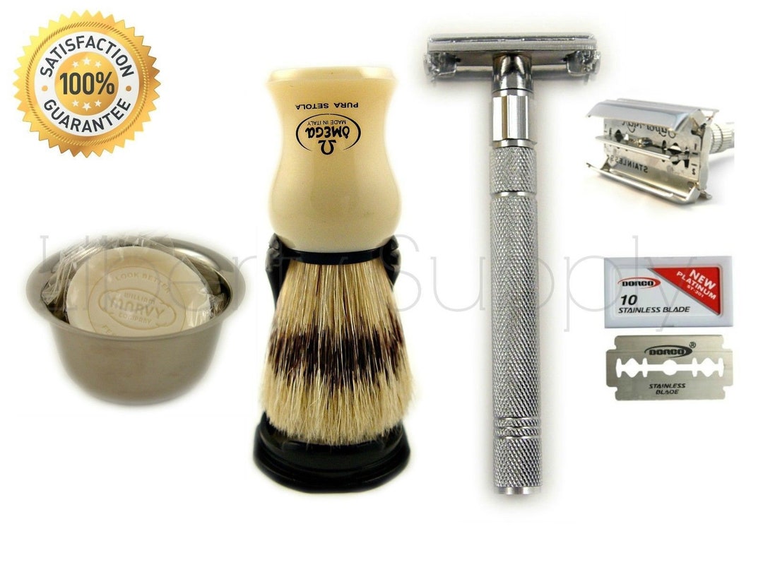 Zeva 5 Pcs Men Shaving Kit Wet Shave De Safety Razor Gift - Etsy