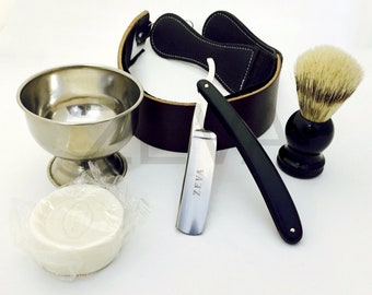 Cut Throat Men's Straight Edge Razor Shaving Gift Set | Etsy