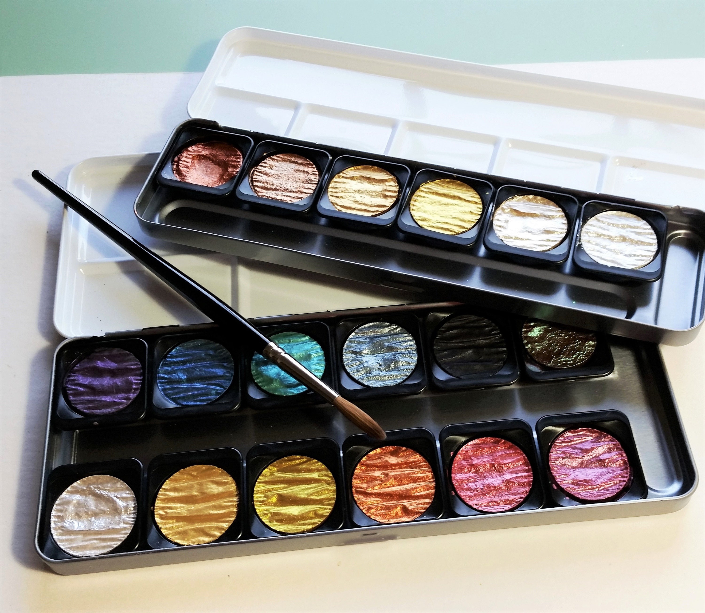 Iridescent Personalized Initial, Custom Watercolor Art, Hand-lettered ...