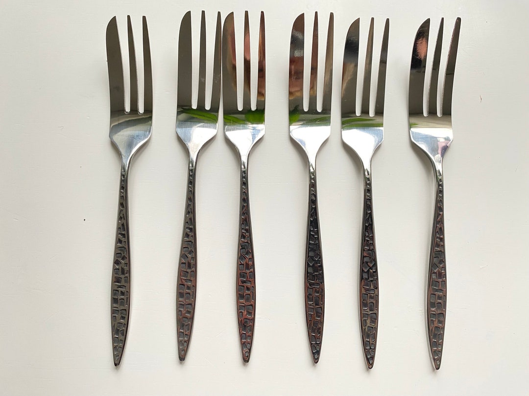 Vintage Cake Forks Stainless Steel Mid Century Pastry Forks Viners ...