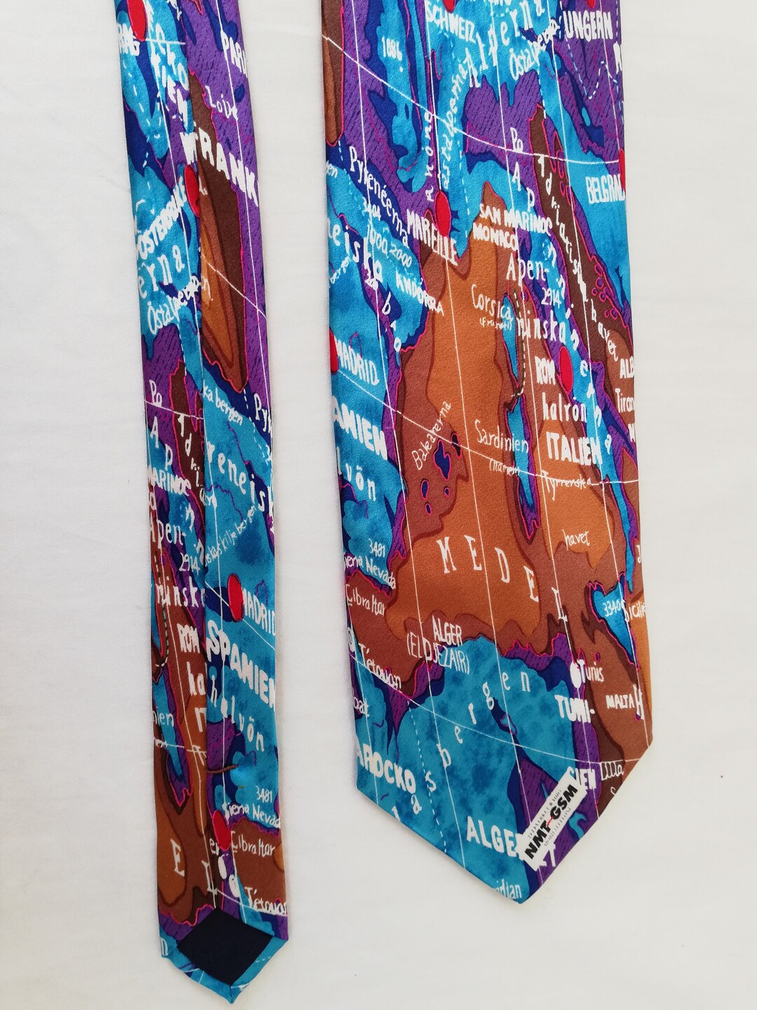 Vintage World Map Novelty Tie Silk Tie Men Promotional NMT-GSM ...