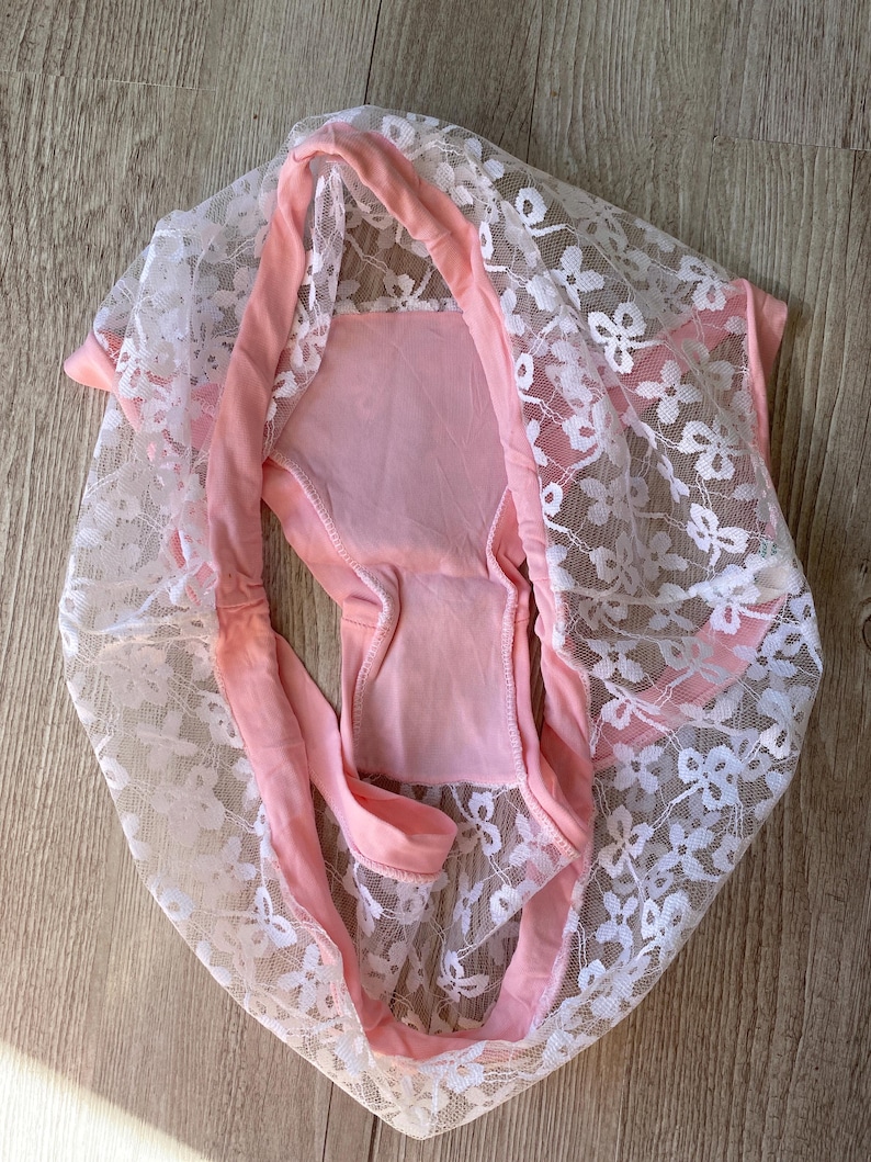 Vintage Sheer Lace High Waist Panty: 80s Pink Trim Brief - Medium - Etsy