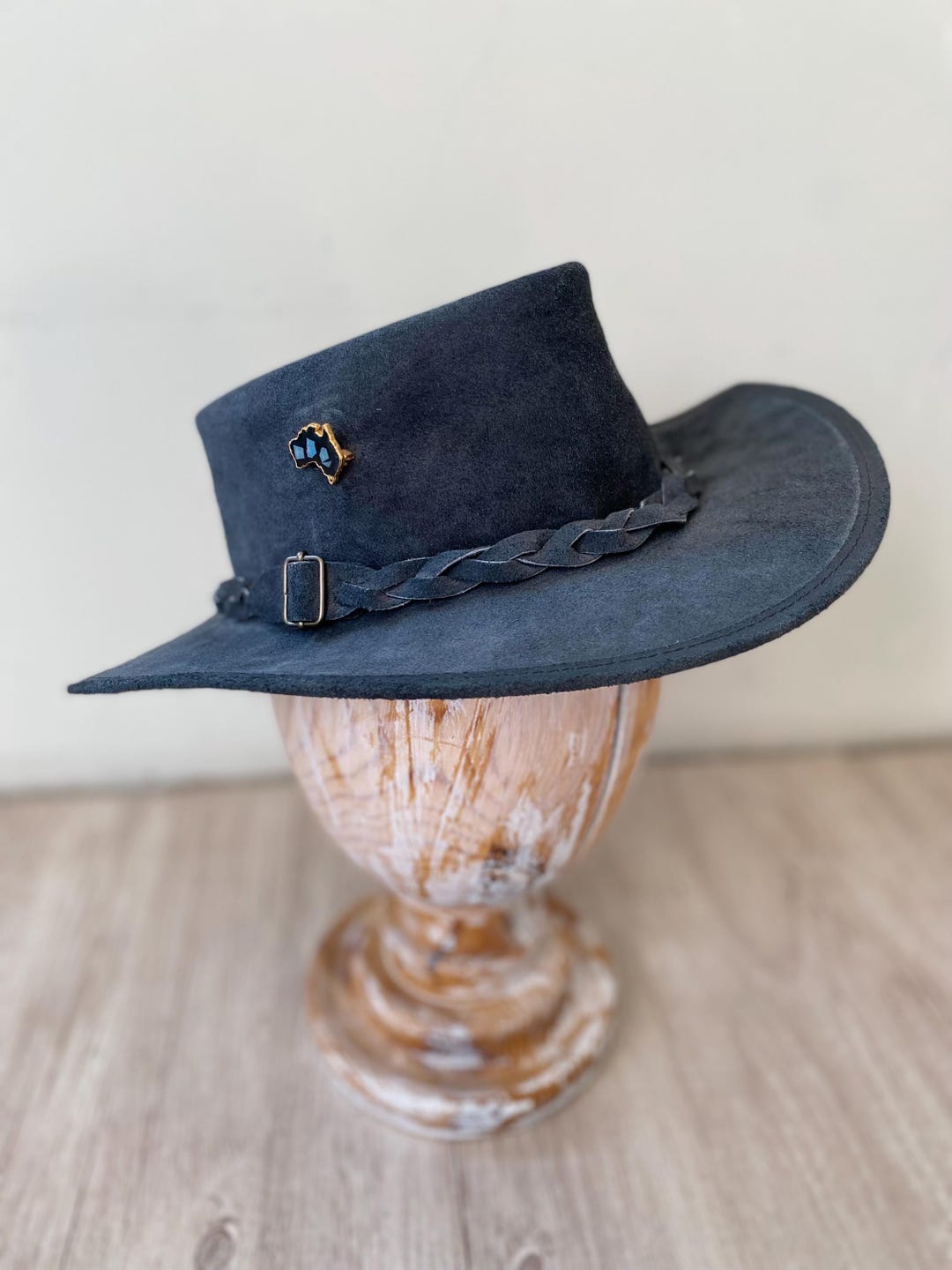 Vintage Suede Leather Bush Hat: Australian Ranch Style, Size Small - Etsy