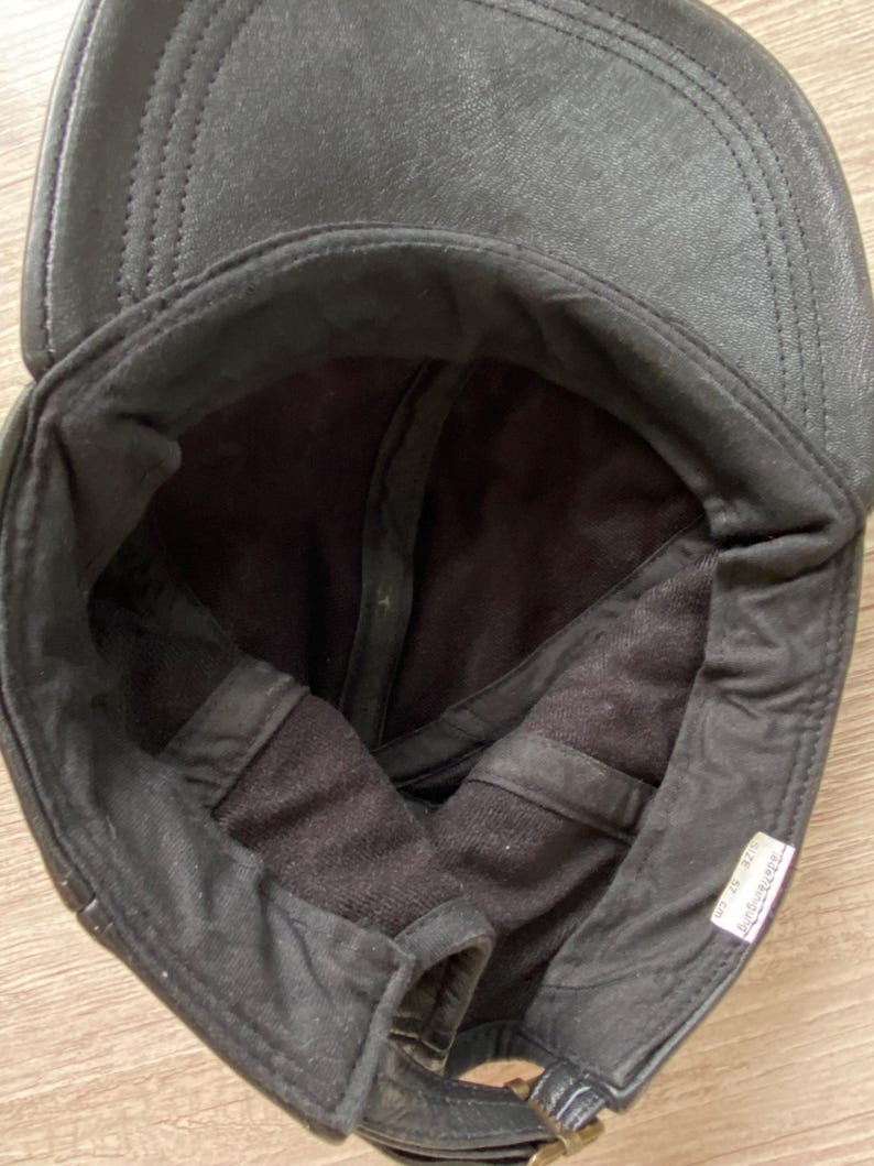 Vintage Black Leather Baseball Cap: 90s Retro Style - Etsy