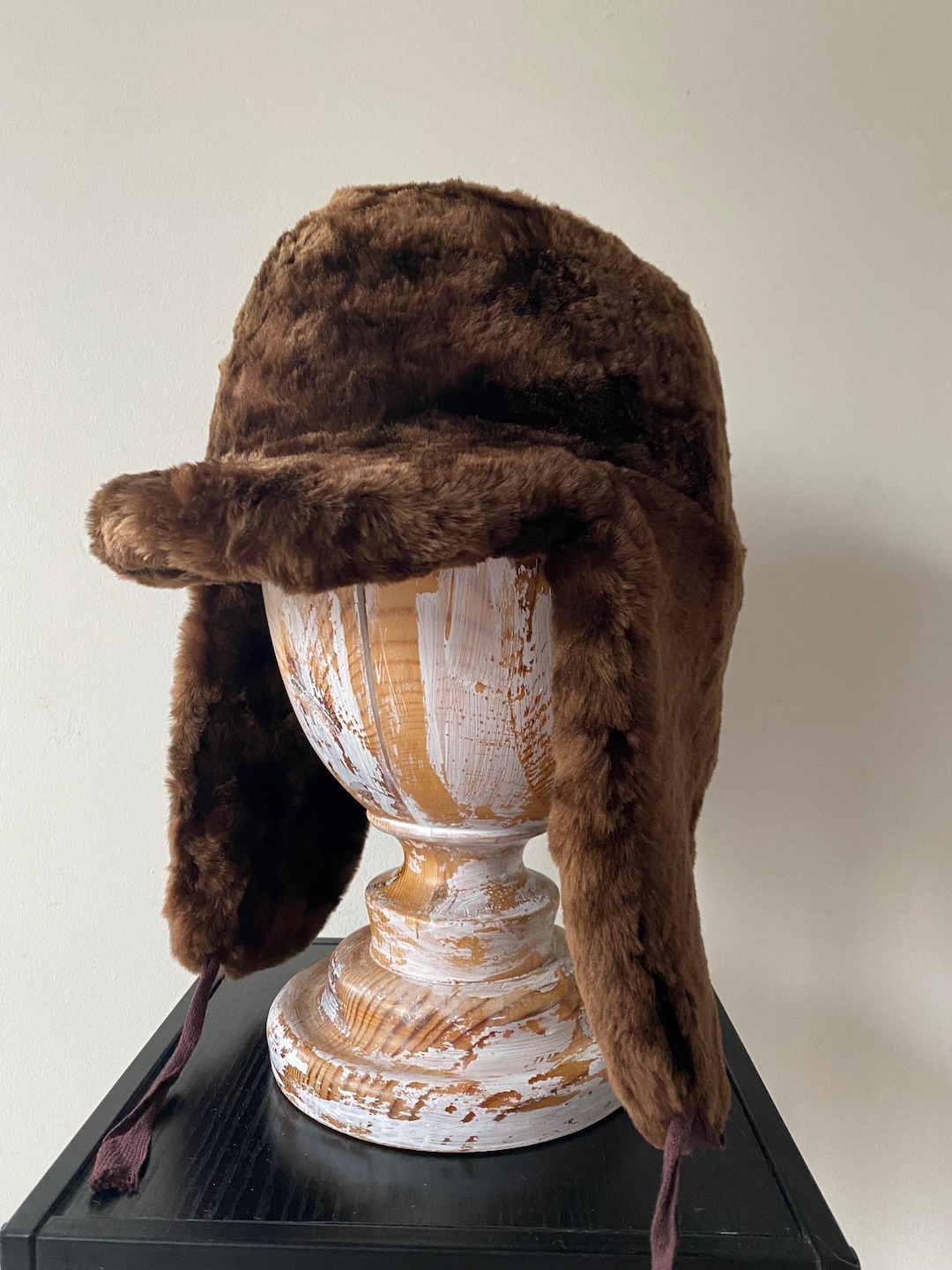 Vintage 60s Brown Soft Sheepskin Classic Ushanka: Warm Winter Ear Flap ...