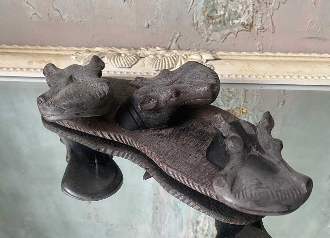 Hand Carved Wood Hippopotamus Sculpture: African Animal Figurine - Etsy