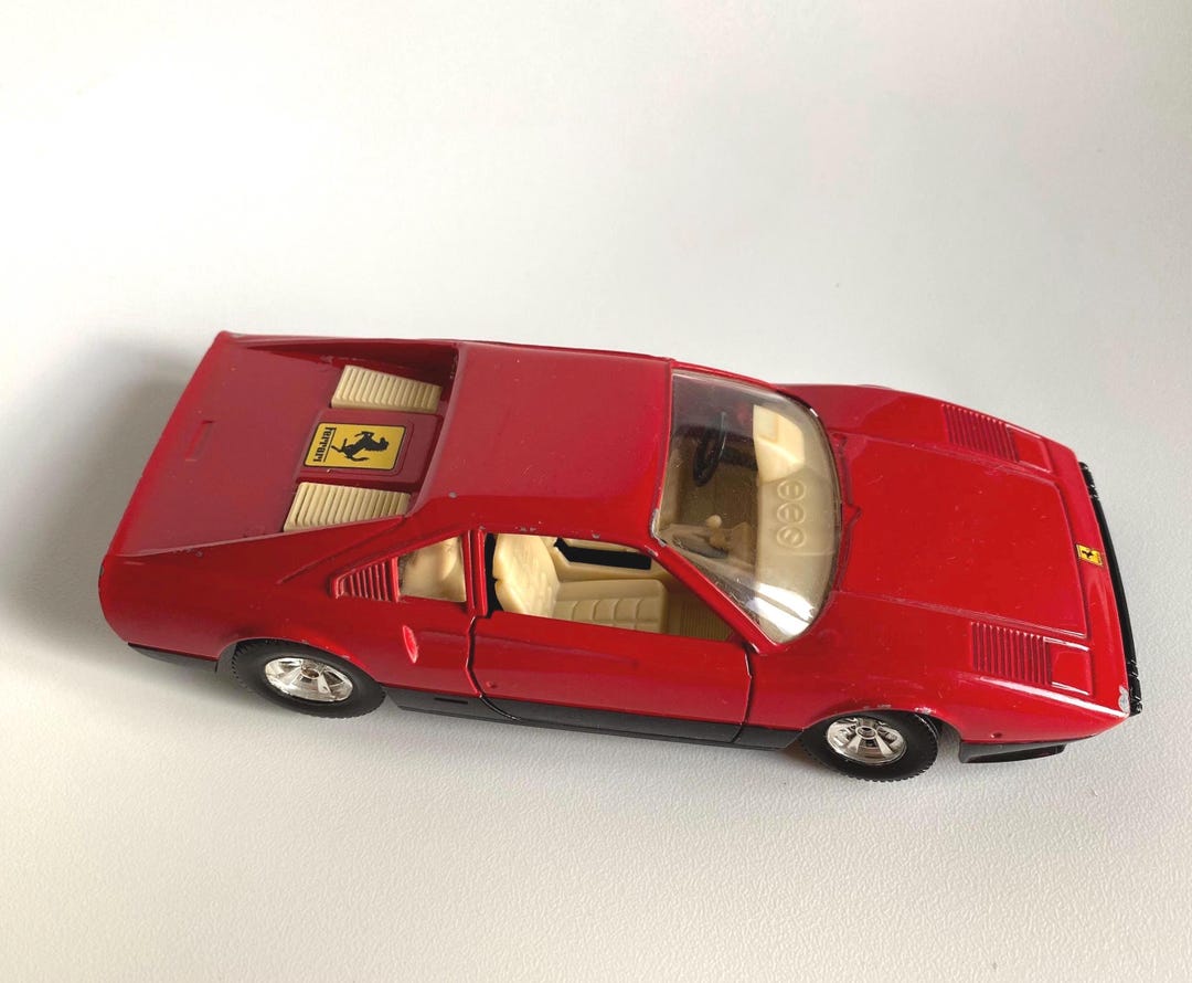 Vintage Red Ferrari 308 GTB Burago Made in Italy 70s Racing Car Toy ...