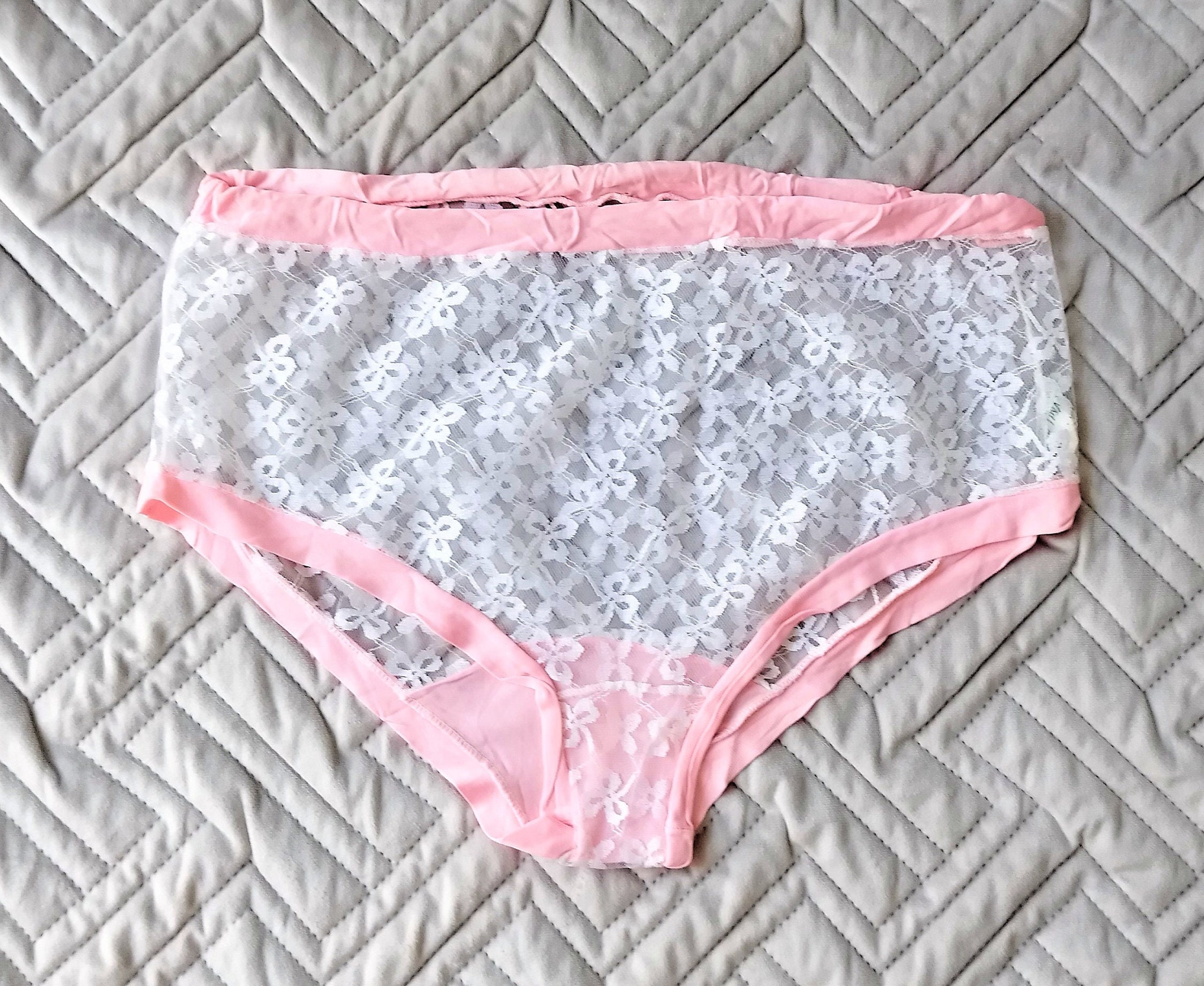Low Price And Fast Shipping We Ship Worldwide White Sheer Panties Vintage Nylon High Cut Briefs