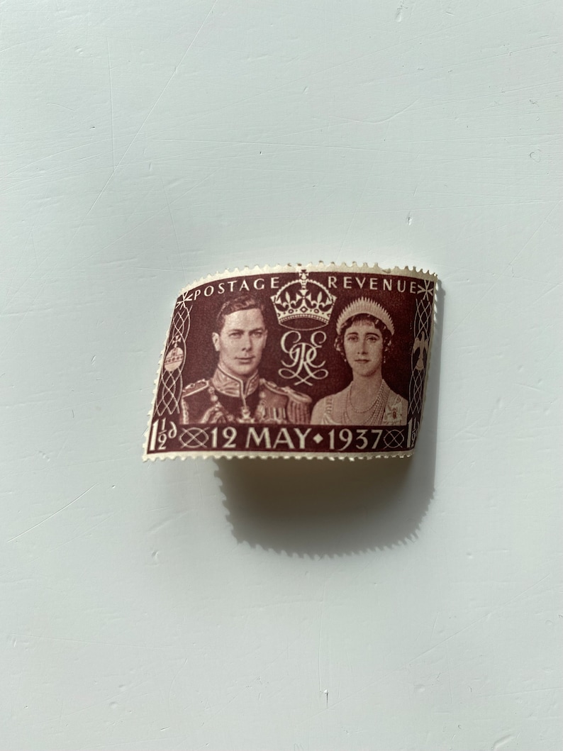 Vintage 1937 George VI kroningsstempel, verzamelobject Groot-Brittannië ...