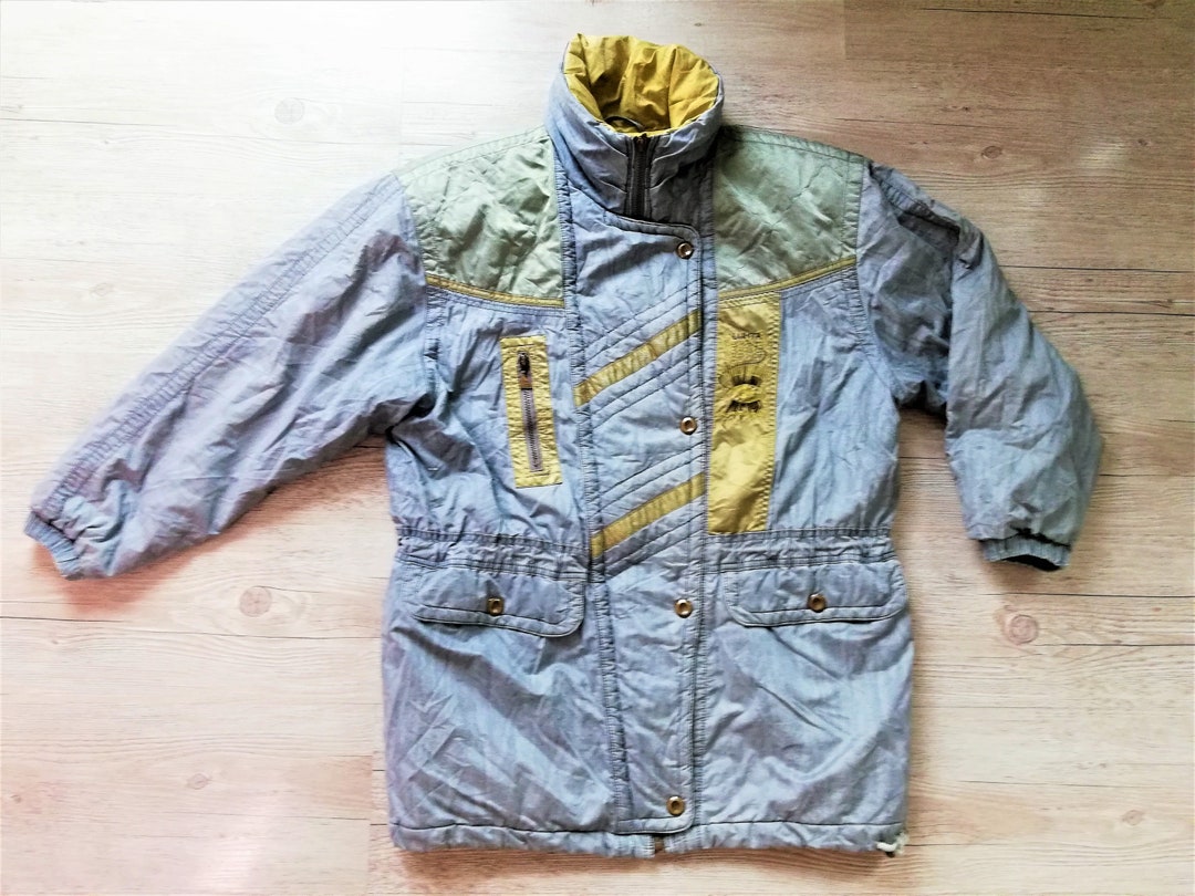 Vintage 80s LUHTA Parka Chaqueta Color Block Zip Up Chaqueta de esquí ...