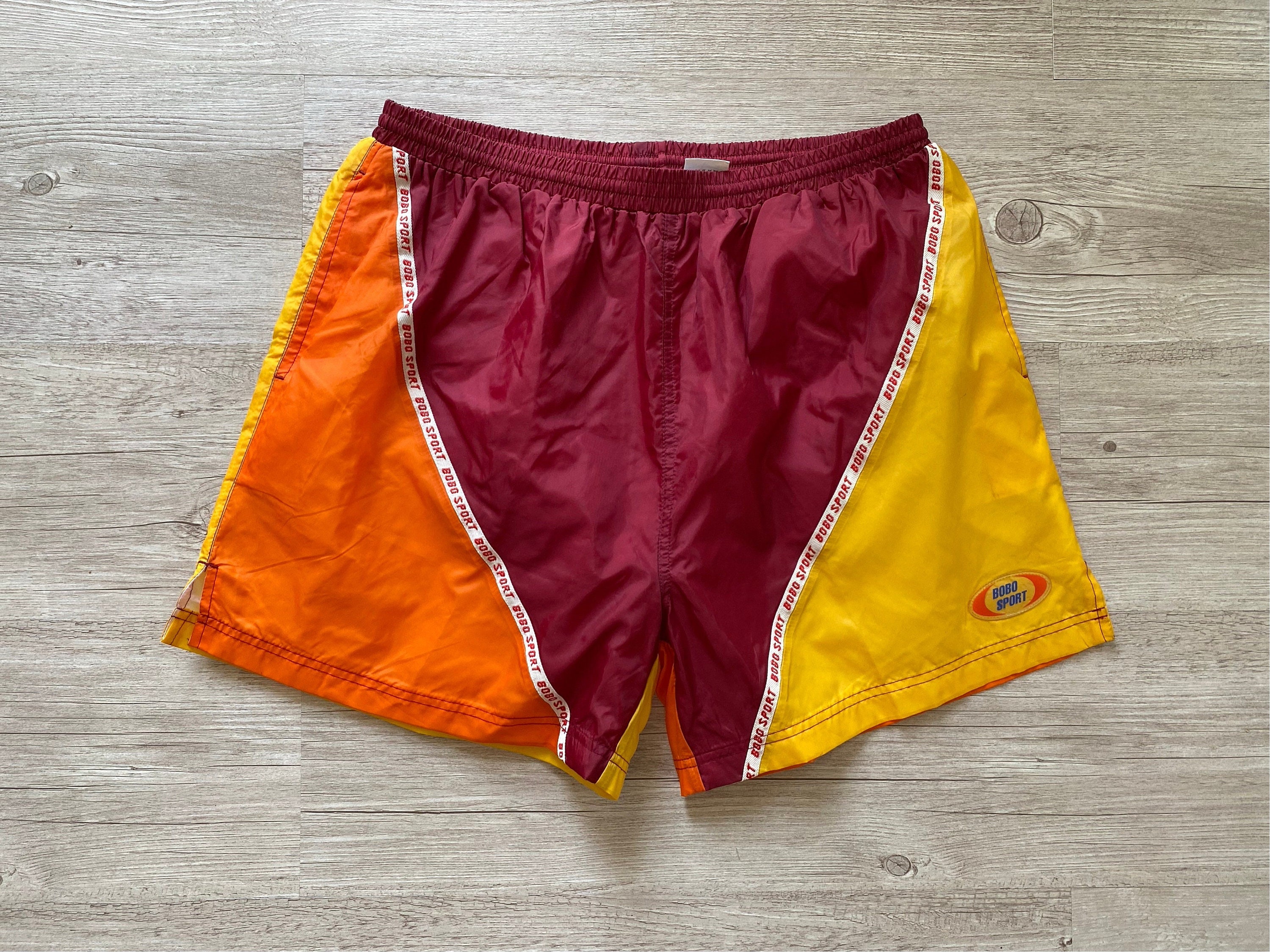 Vintage Nylon Color Block Swim Shorts: Relax Fit XL - Etsy