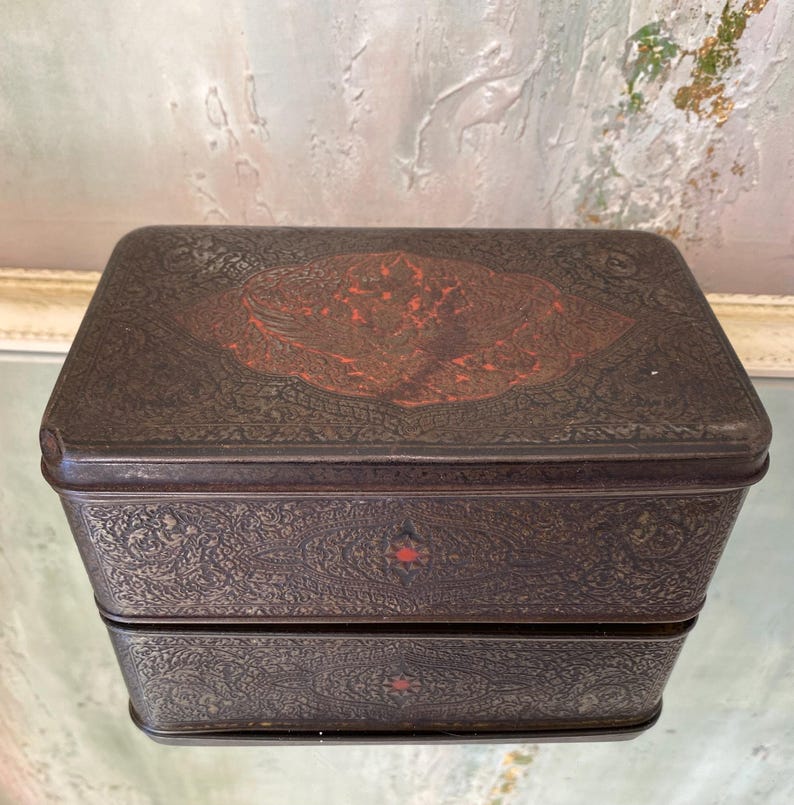 Vintage Embossed Tobacco Tin Box: Rustic Bar Decor Storage - Etsy