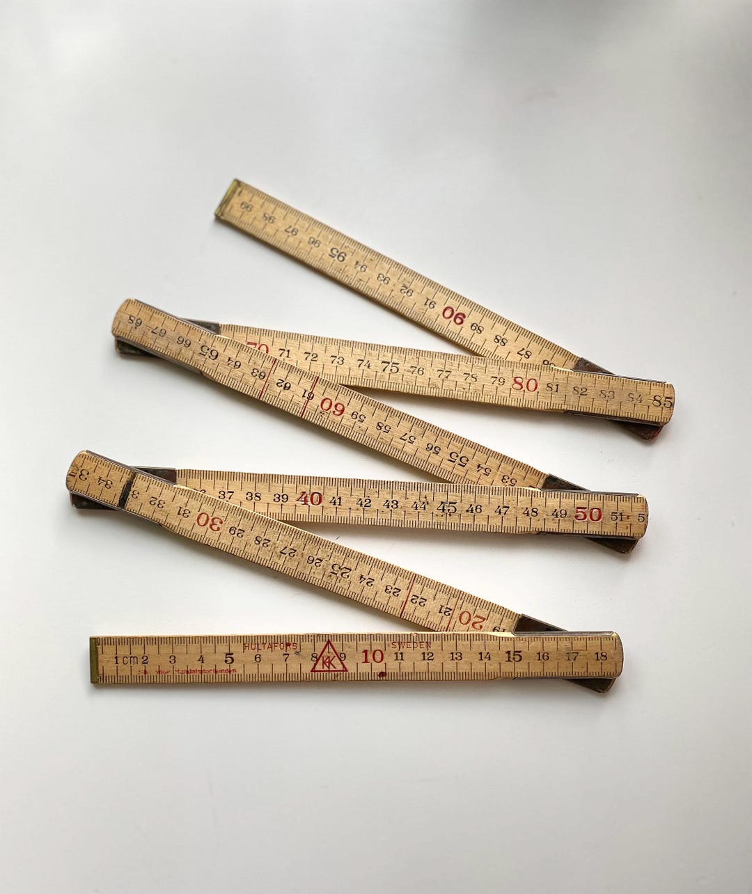 Vintage Folding Wooden Ruler: Swedish KK Decor (39 Inch) - Etsy