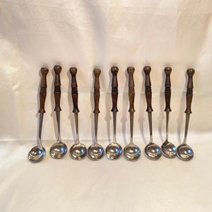 Vintage Fondue Spoons Set: 70s German Spoons With Wooden Handle - Etsy