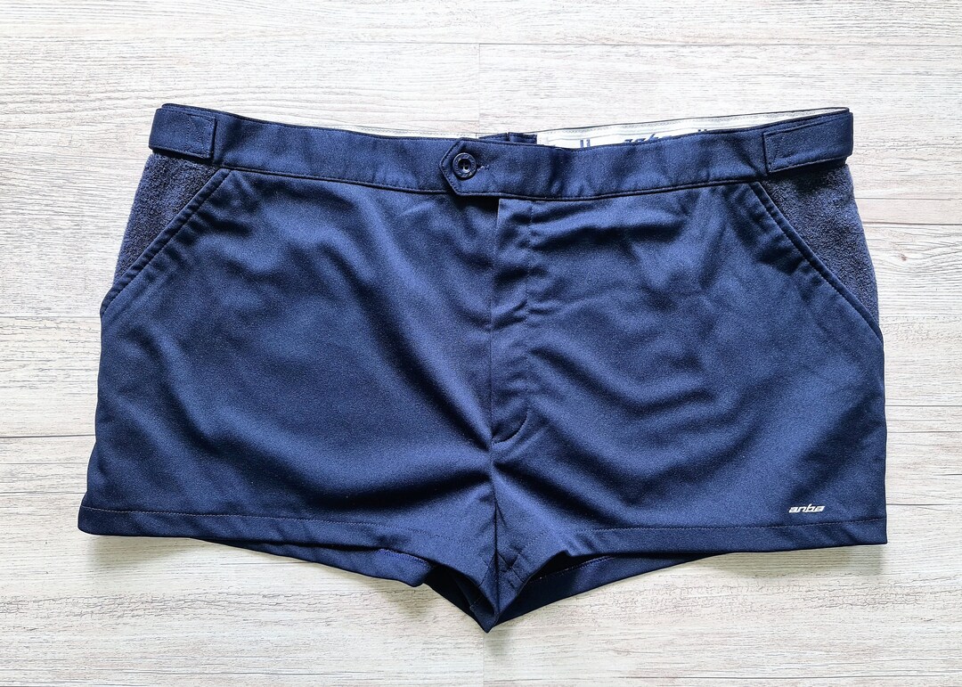 Vintage Tennis Shorts Mens Navy Blue Tennis Shorts High Waist Mens ...