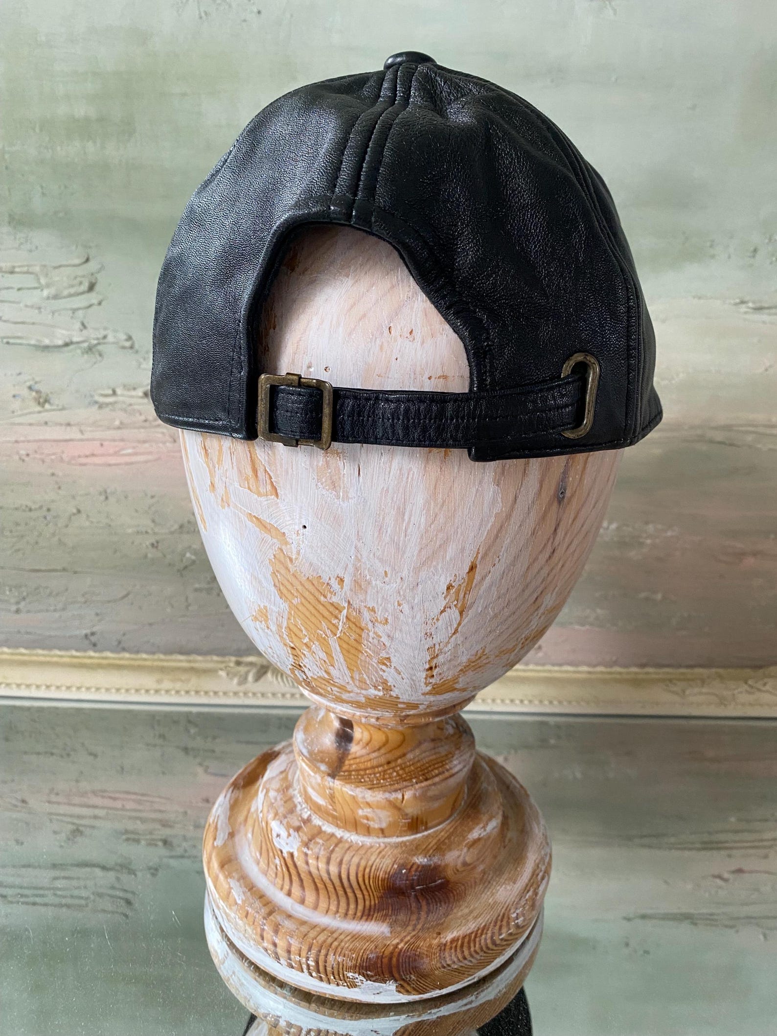 Vintage Black Leather Baseball Cap: 90s Retro Style - Etsy