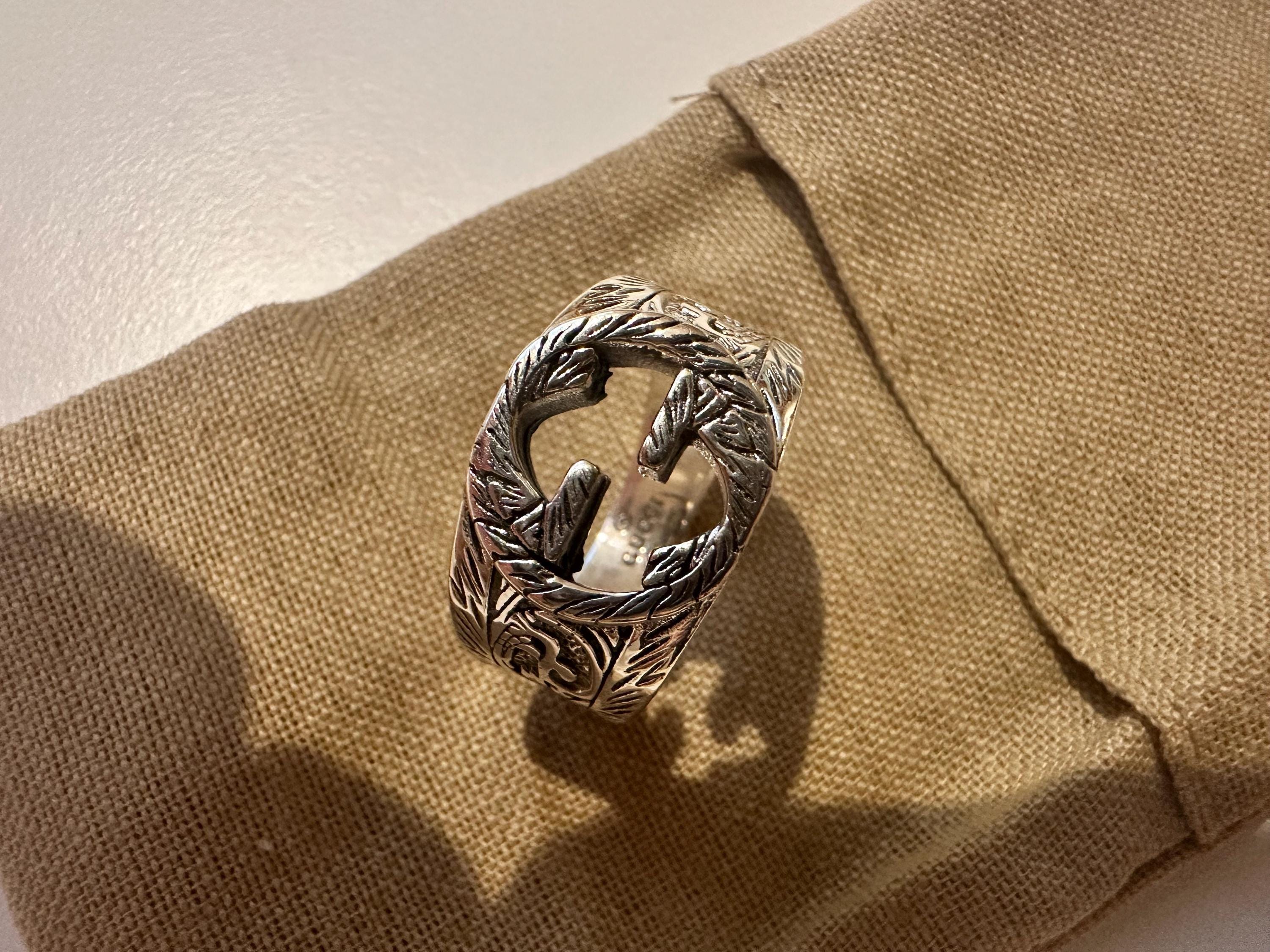 Gucci Vintage Interlocking 925 Sterling Silver Ring - Etsy
